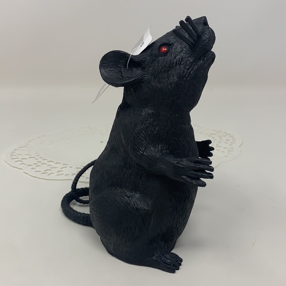 gii | Holiday | 2 Creepy Squeaking Black Plastic Rats Halloween ...